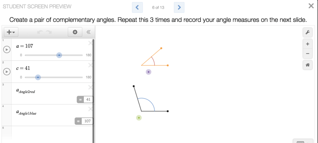 Desmos, Complementary Angles & SMP#3 | Communicating Mathematically